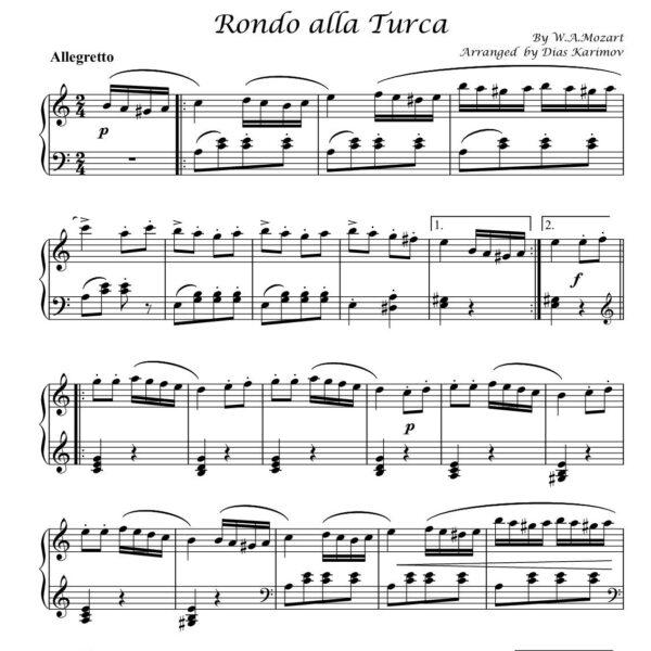 Rondo Alla Turca | Easy Piano Solo | PDF | Store Dias