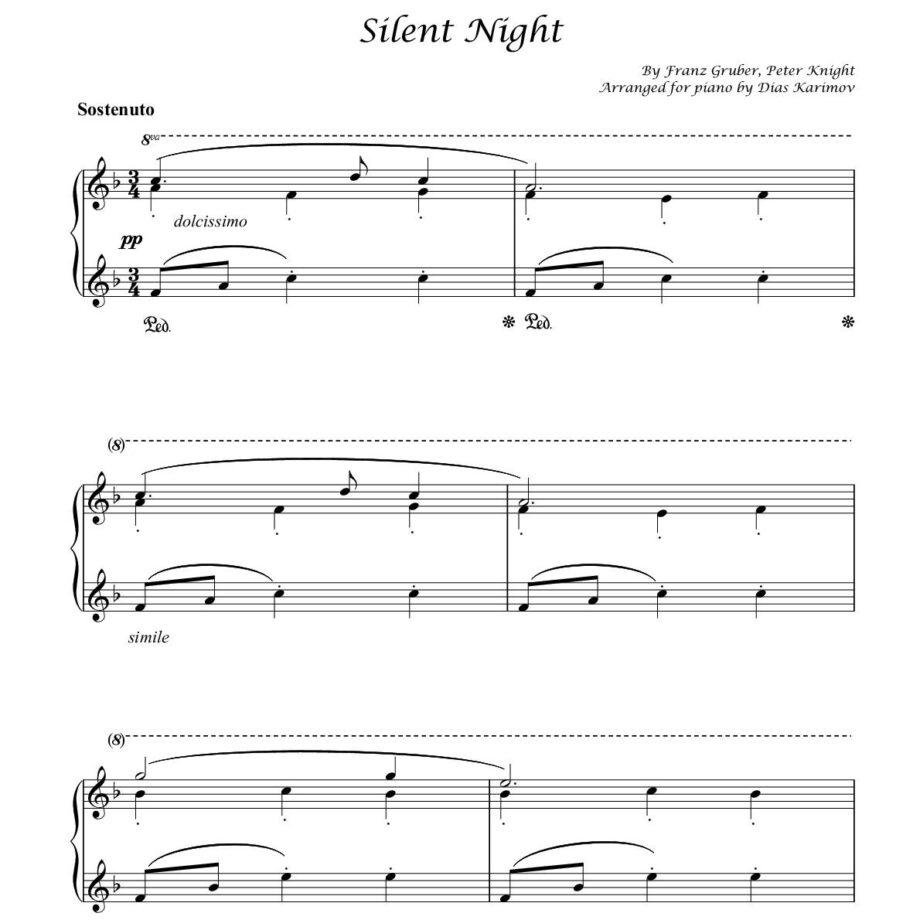 Silent Night |Solo Piano Arrangement | Download PDF | Store